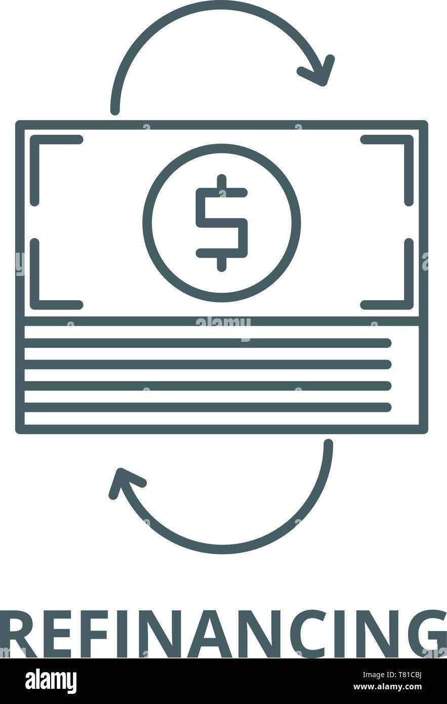 Refinancing vector line icon, linear concept, outline sign, symbol ...