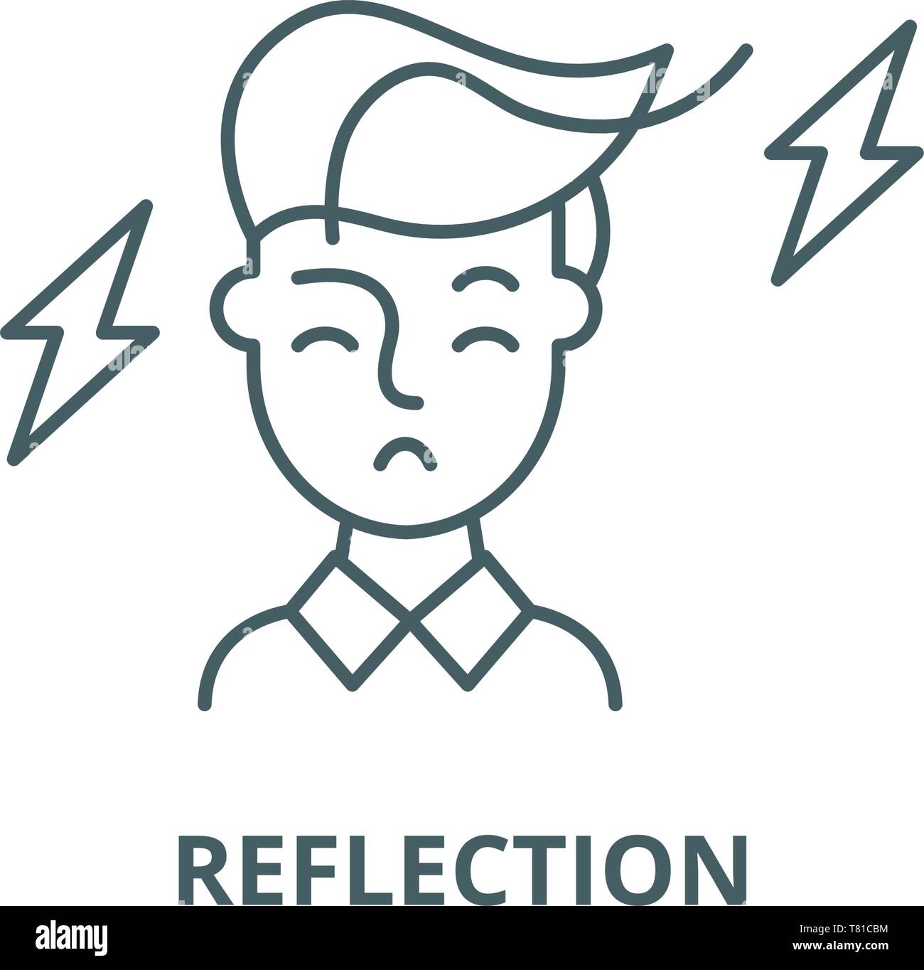 Reflection vector line icon, linear concept, outline sign, symbol Stock ...