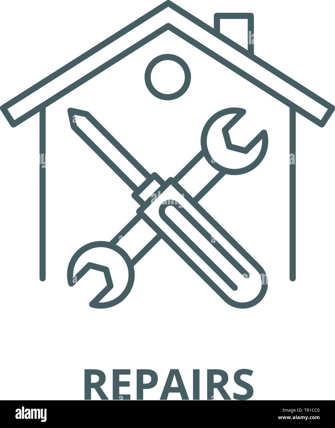 Repairs vector line icon, linear concept, outline sign, symbol Stock ...