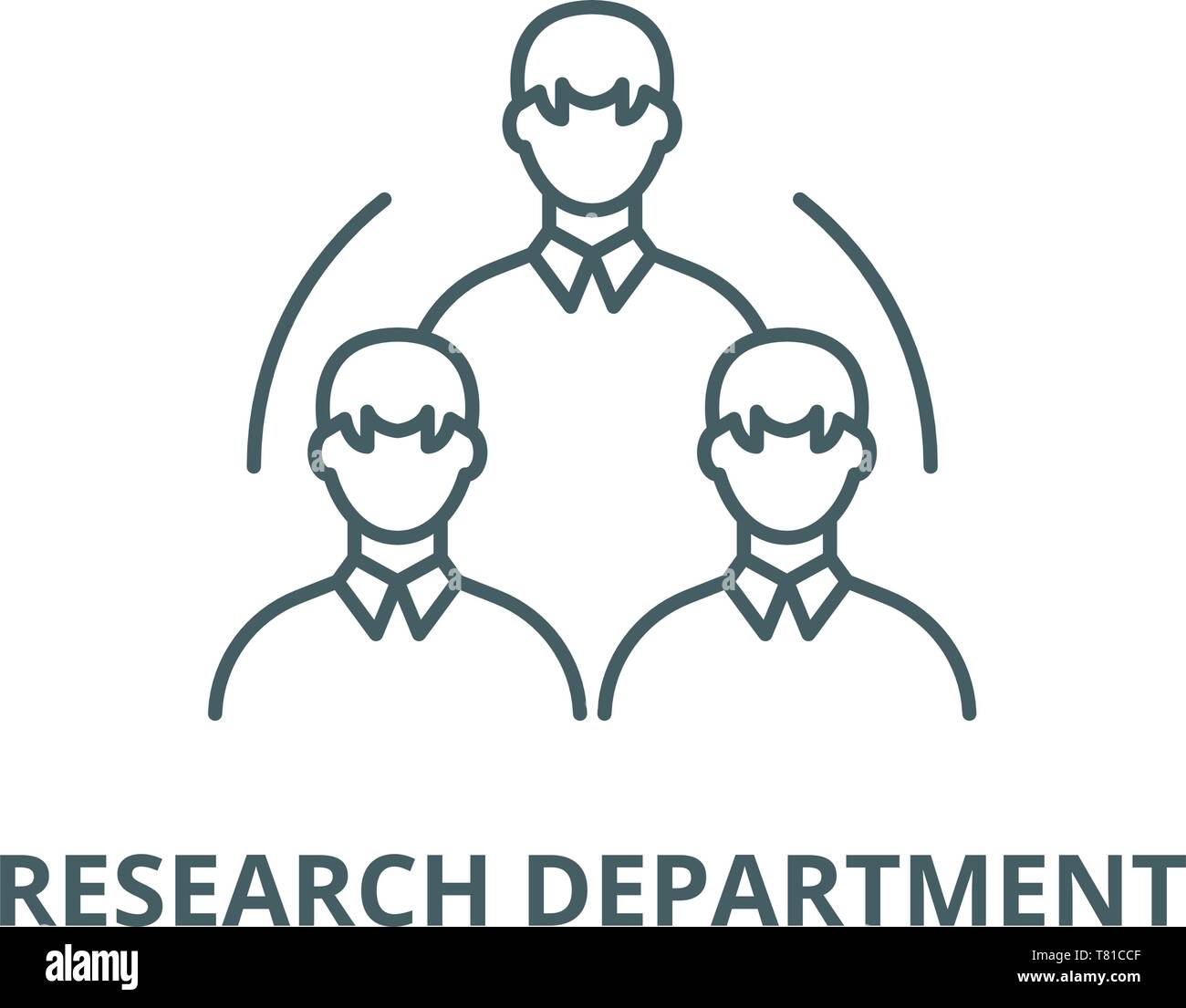 Research department vector line icon, linear concept, outline sign ...