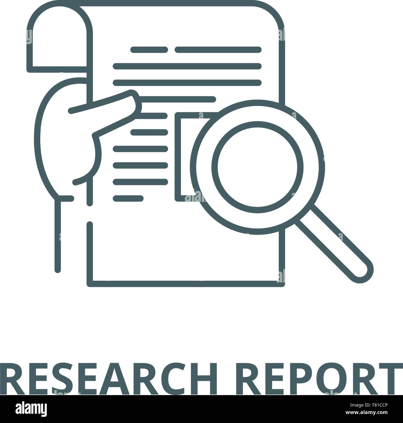 Research report vector line icon, linear concept, outline sign, symbol ...