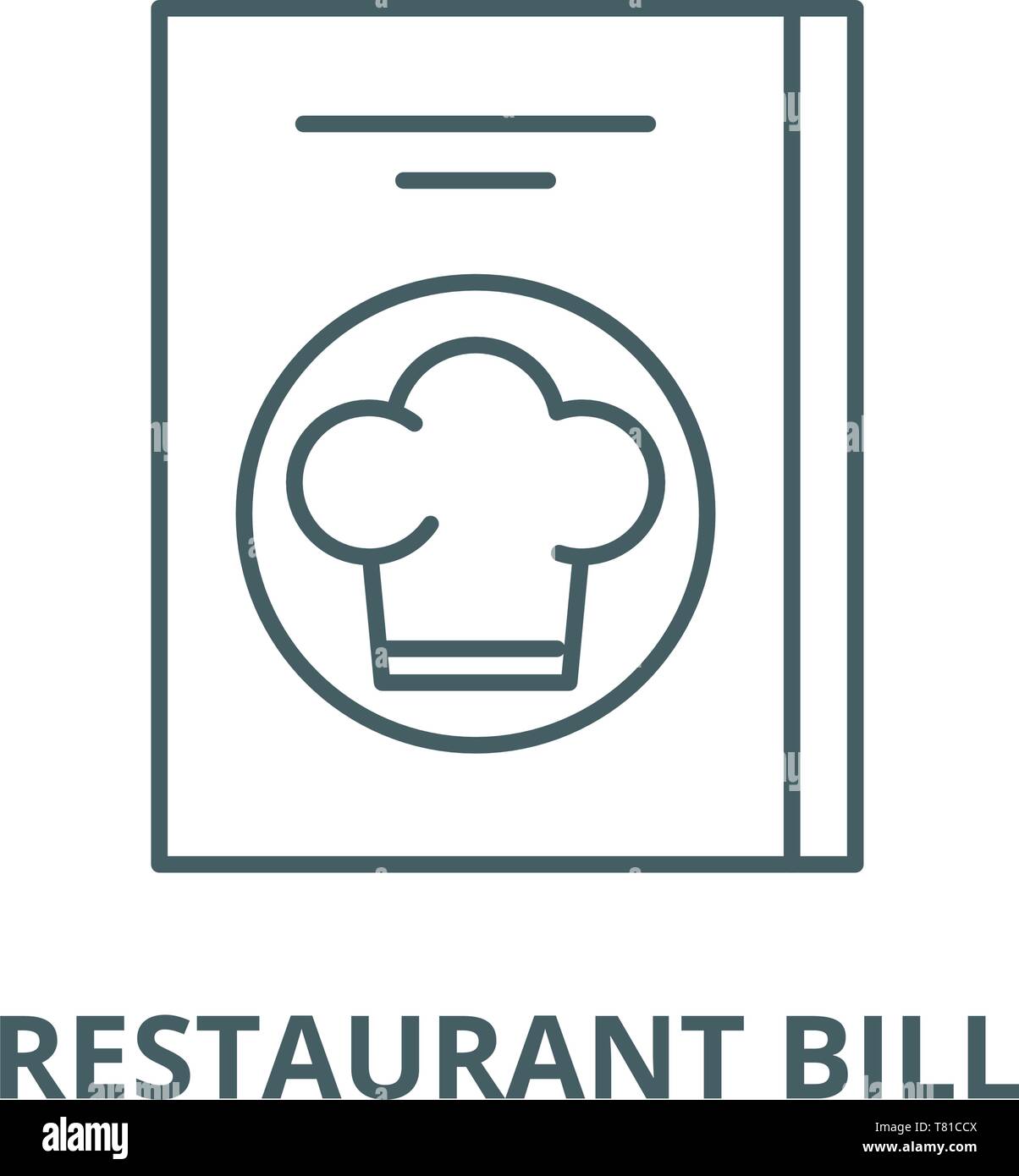 Restaurant bill vector line icon, linear concept, outline sign, symbol ...