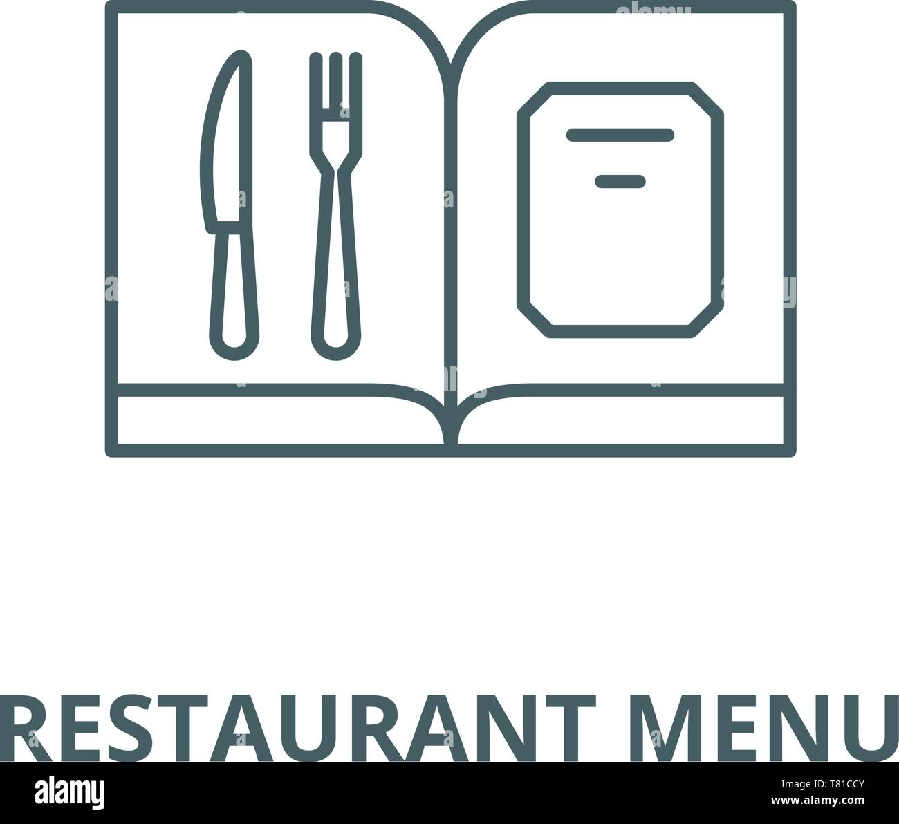 Restaurant menu vector line icon, linear concept, outline sign, symbol ...