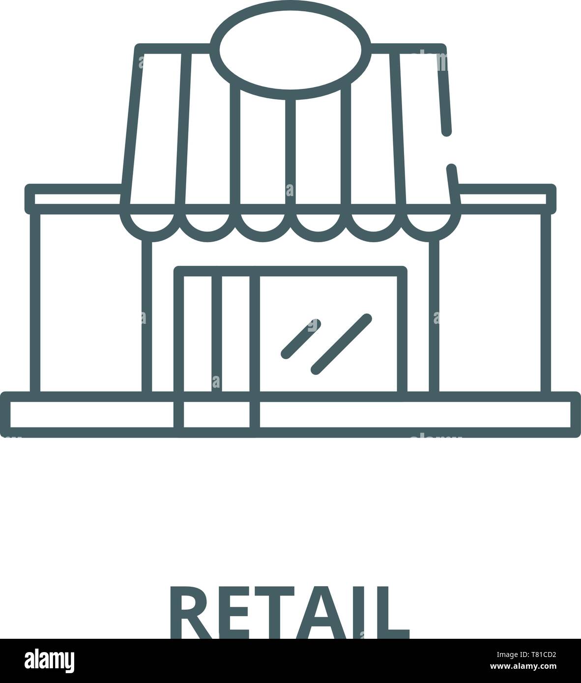 Retail vector line icon, linear concept, outline sign, symbol Stock ...