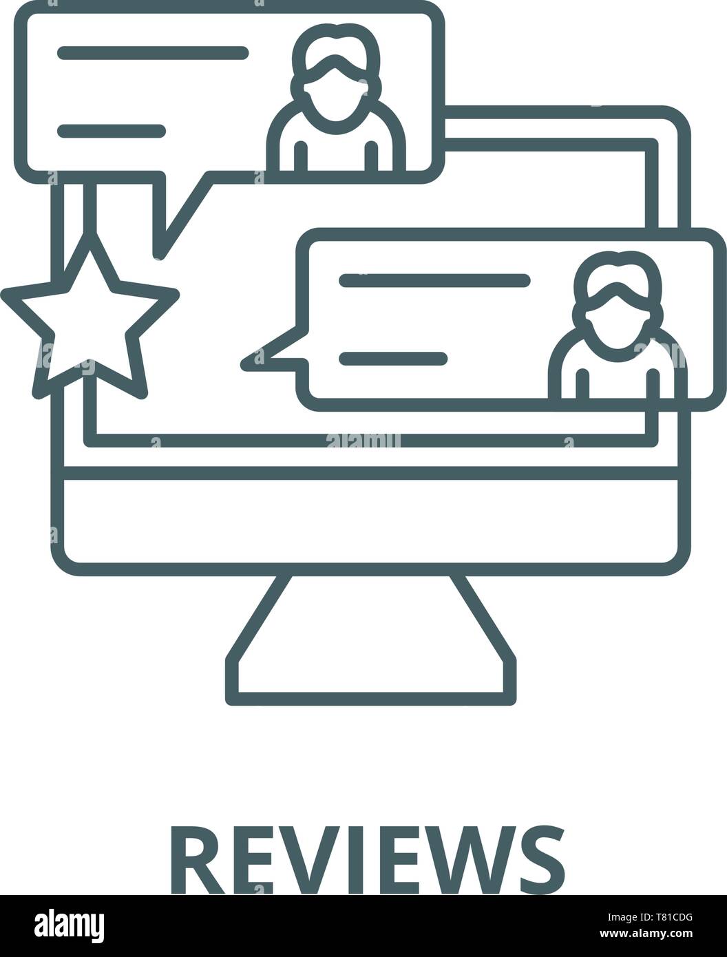 Reviews vector line icon, linear concept, outline sign, symbol Stock ...