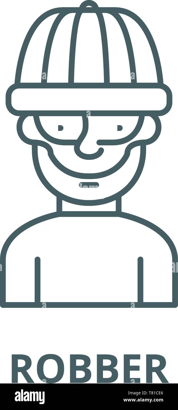 Robber vector line icon, linear concept, outline sign, symbol Stock ...