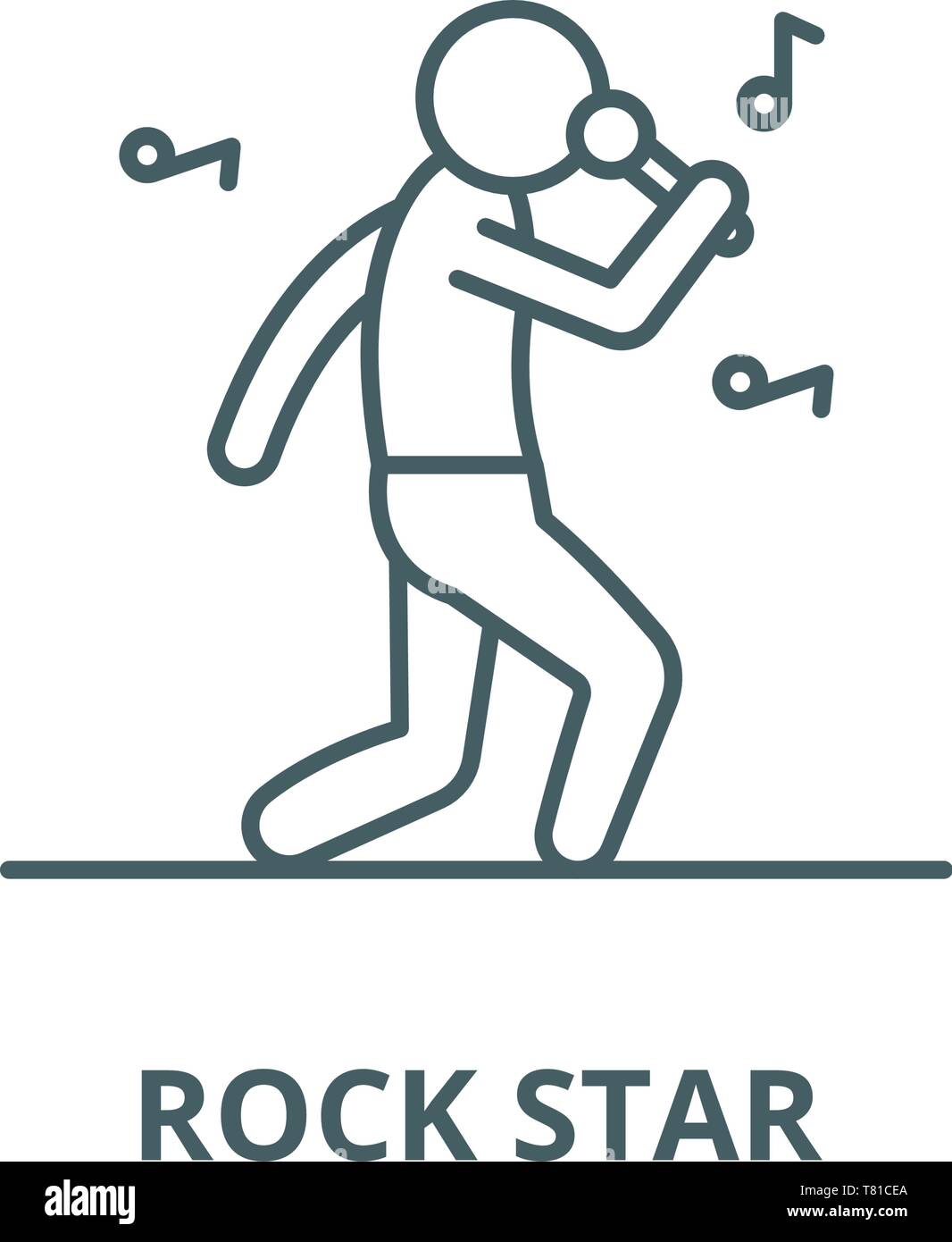 Rock star vector line icon, linear concept, outline sign, symbol Stock ...