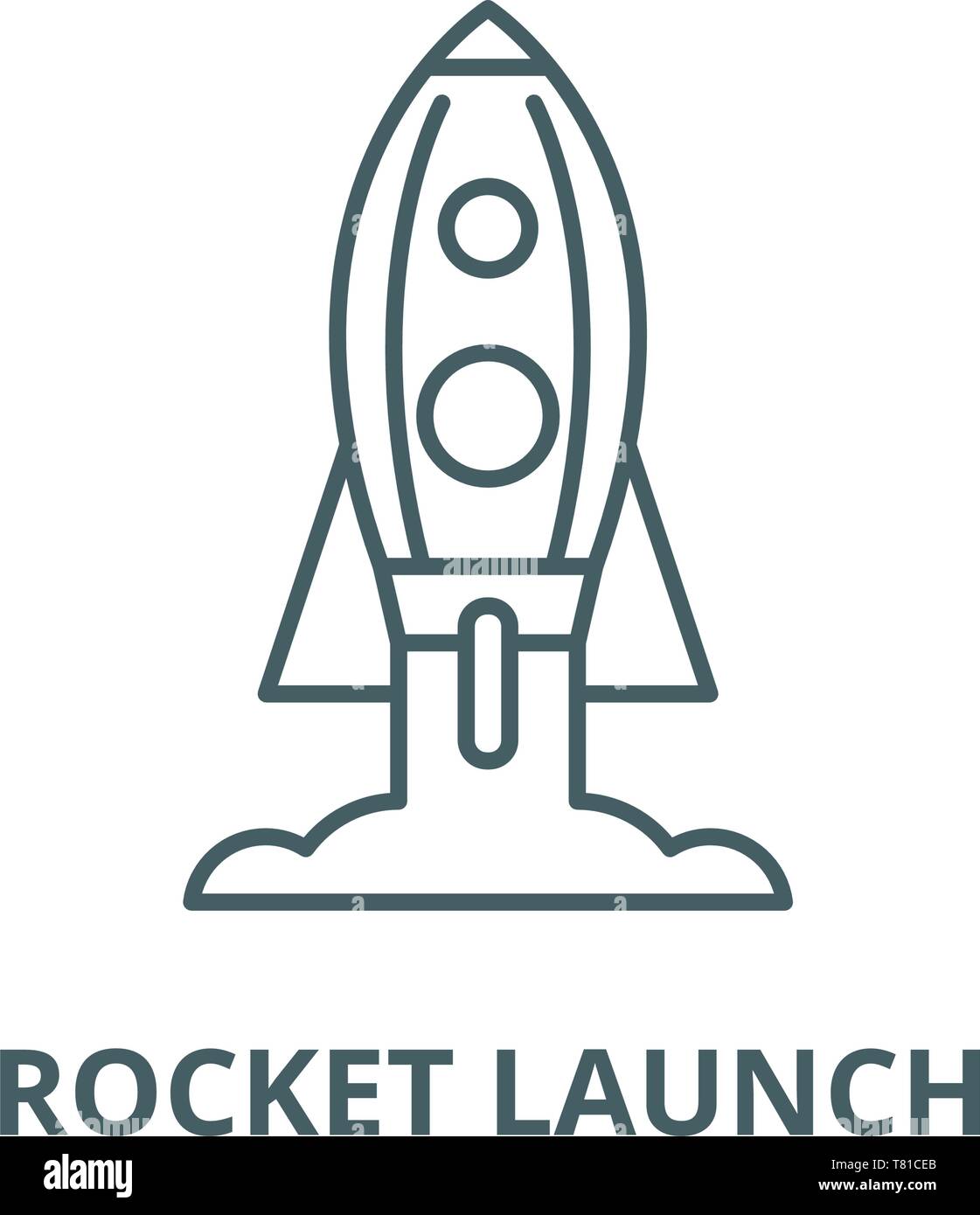 Rocket launch vector line icon, linear concept, outline sign, symbol ...