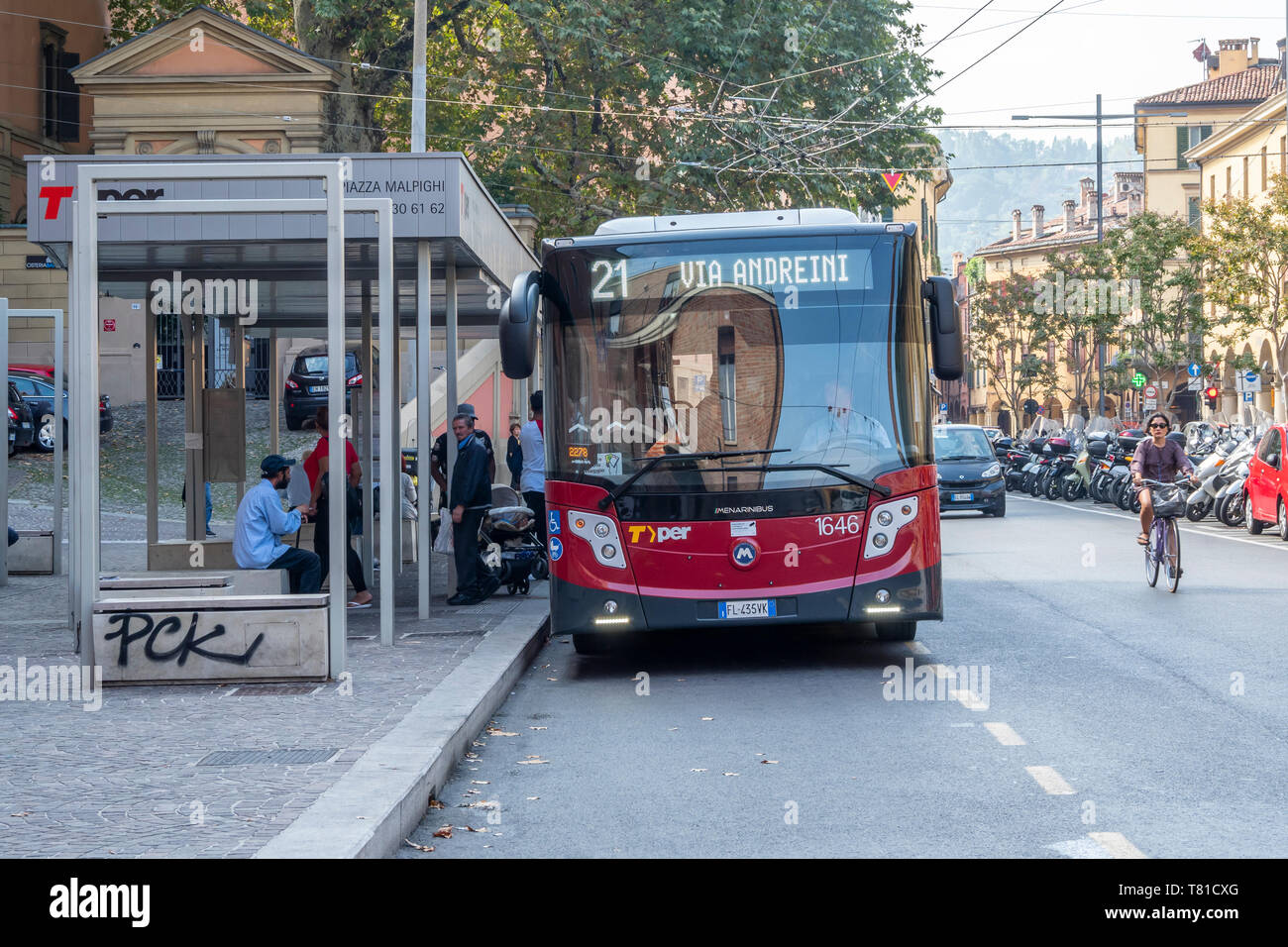 Public Bus Centre of Bologna, Italy Stock Photo - Alamy