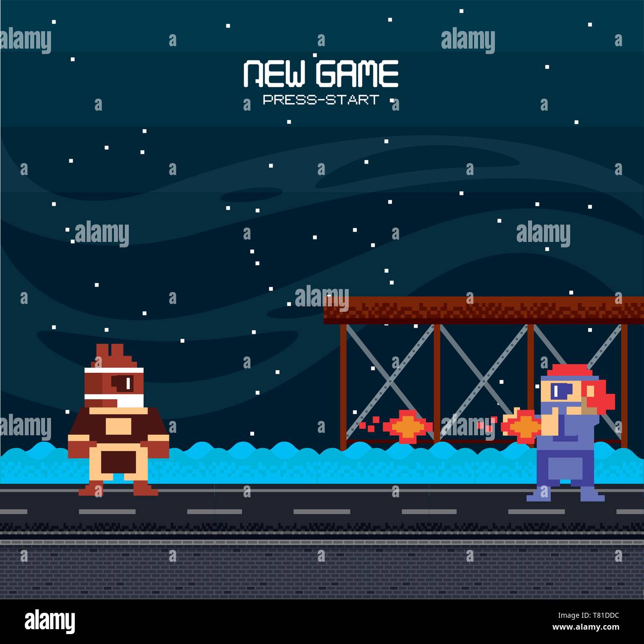 Retro videogame screen arcade background card Stock Vector Image & Art ...