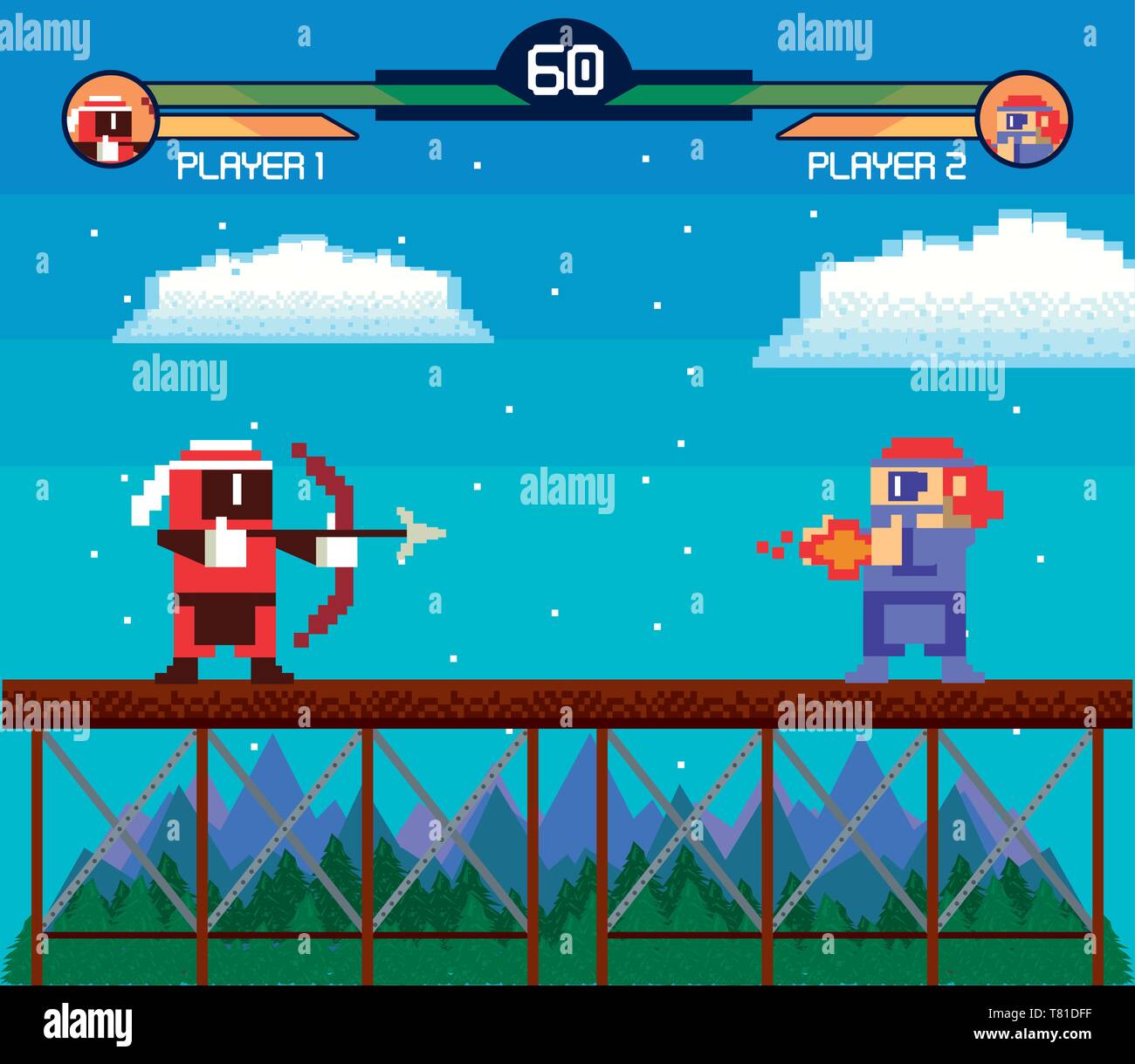 Retro videogame screen arcade background card Stock Vector Image & Art ...