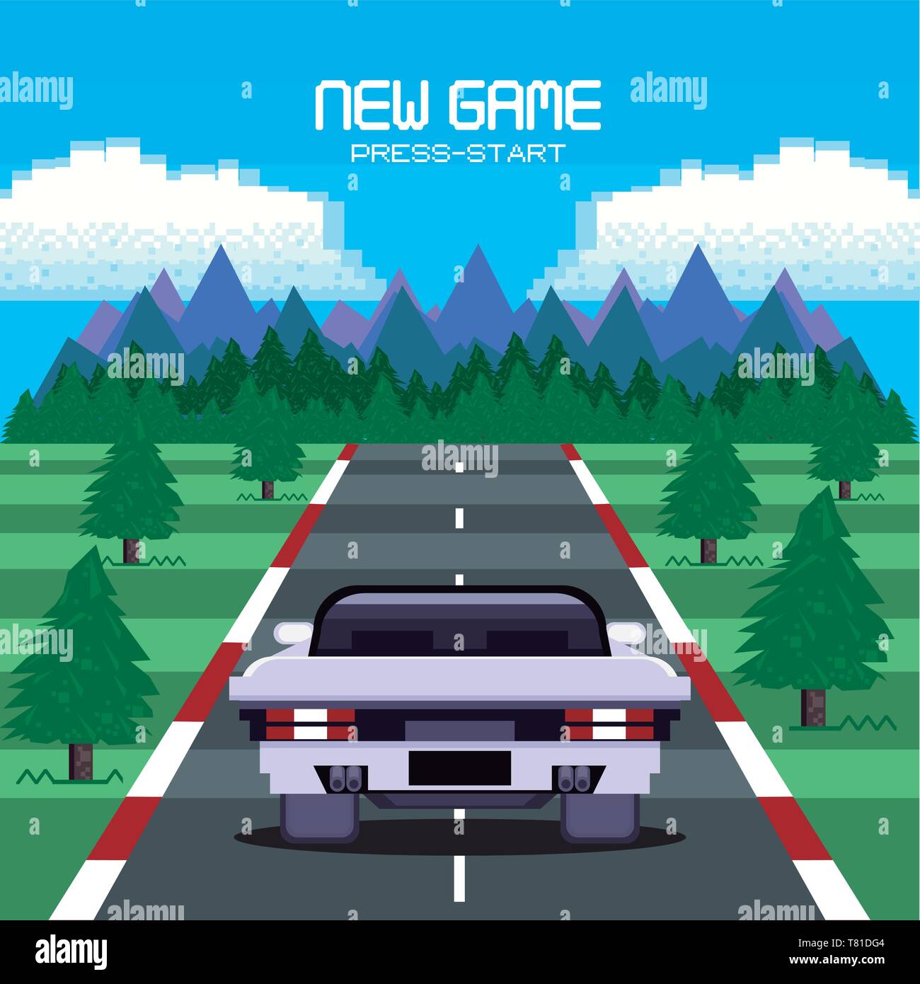 Retro videogame screen arcade background card Stock Vector Image & Art ...