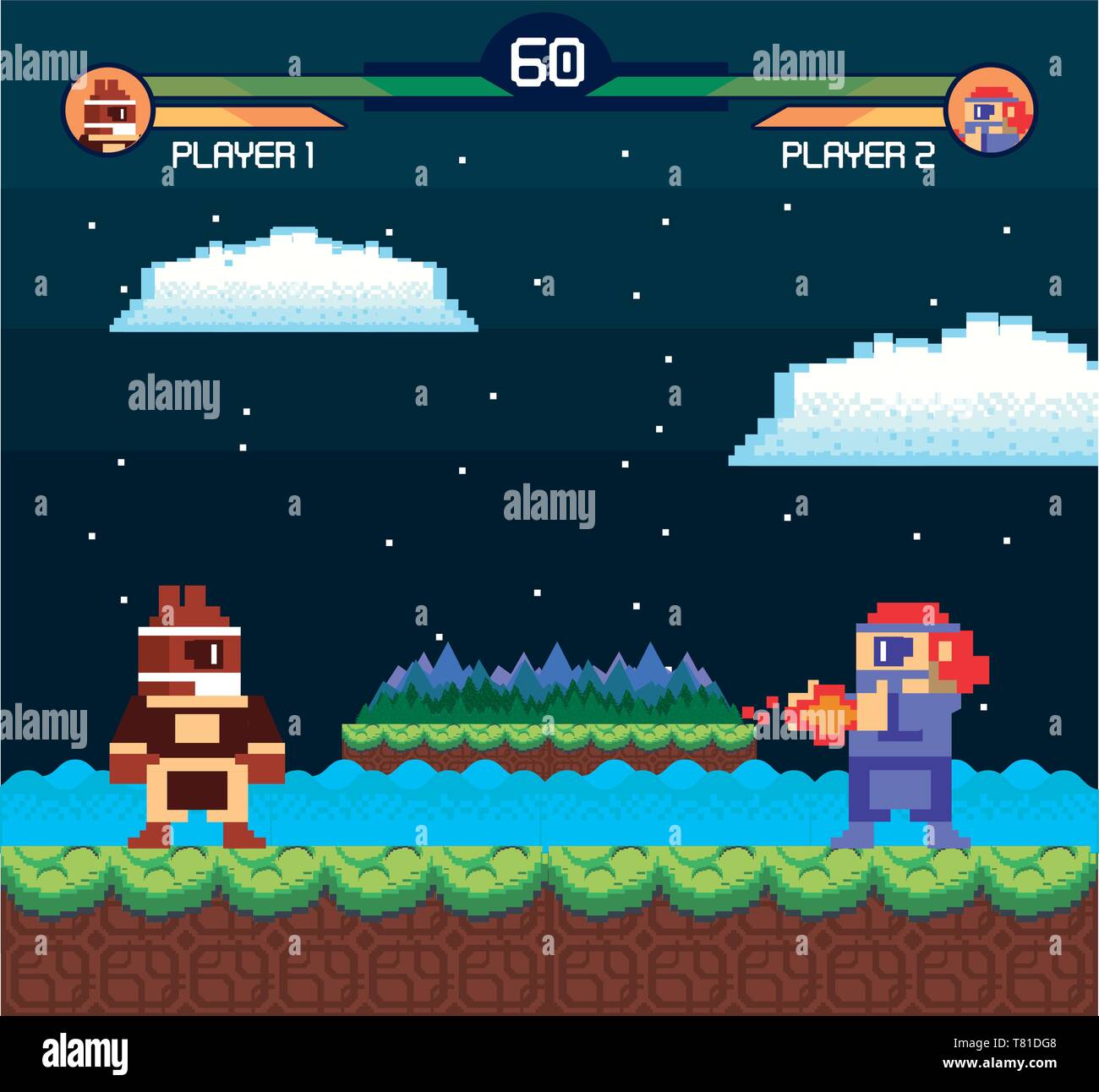 Retro videogame screen arcade background card Stock Vector Image & Art ...