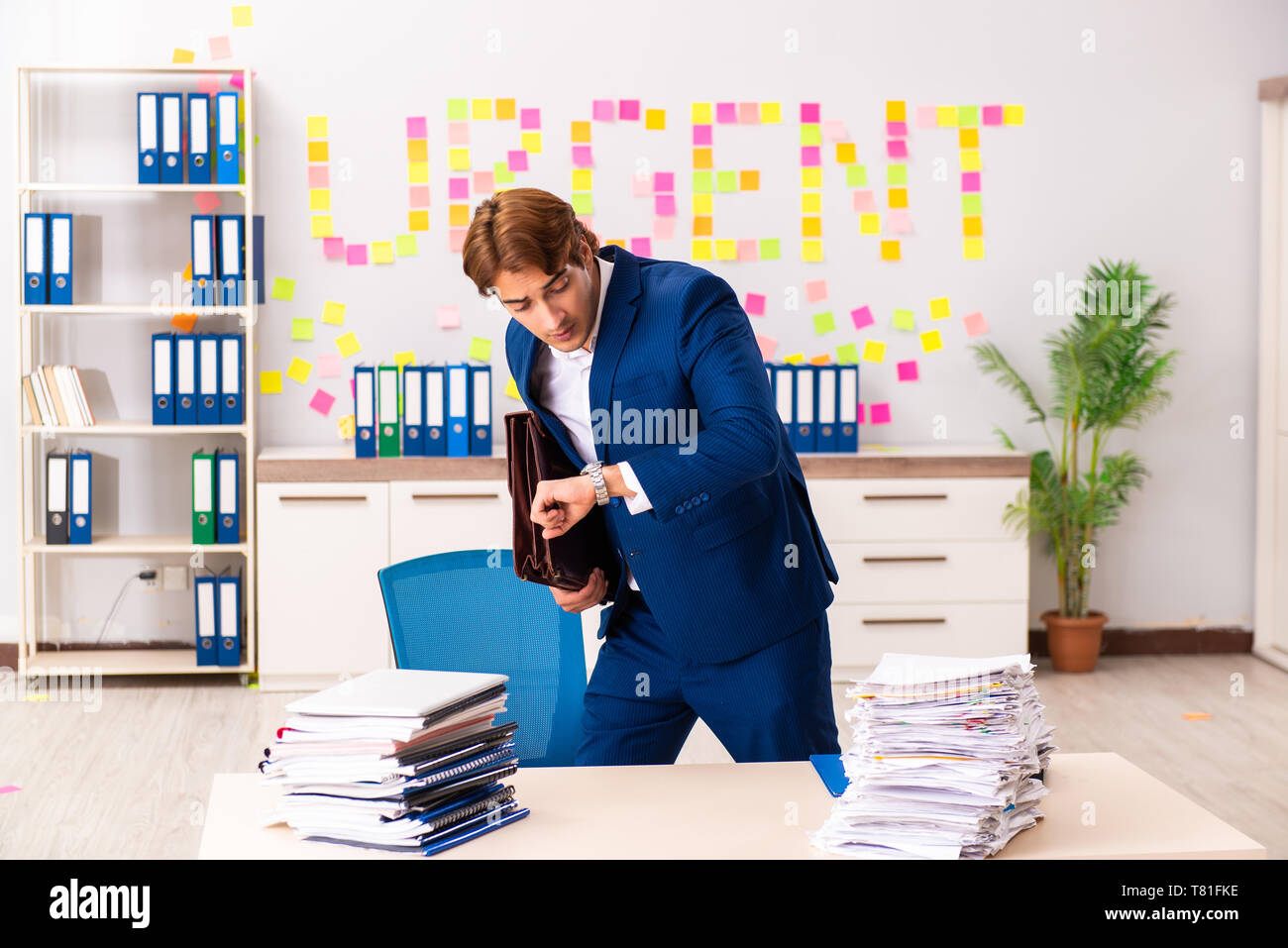 Man Looking Watch Rushing Work High Resolution Stock Photography and ...