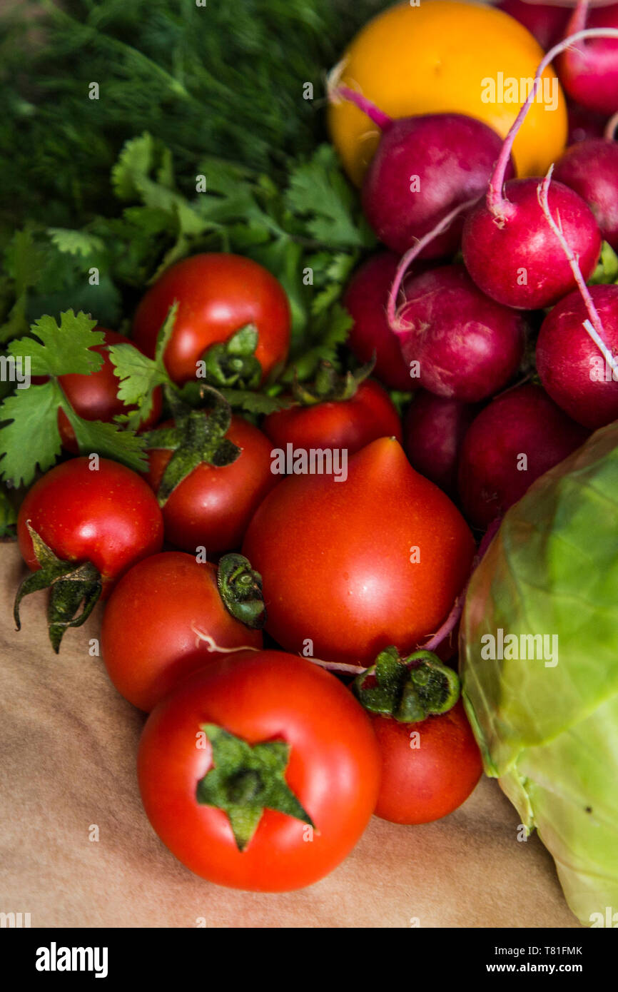 Organic food background. View from above with Copy space Stock Photo ...
