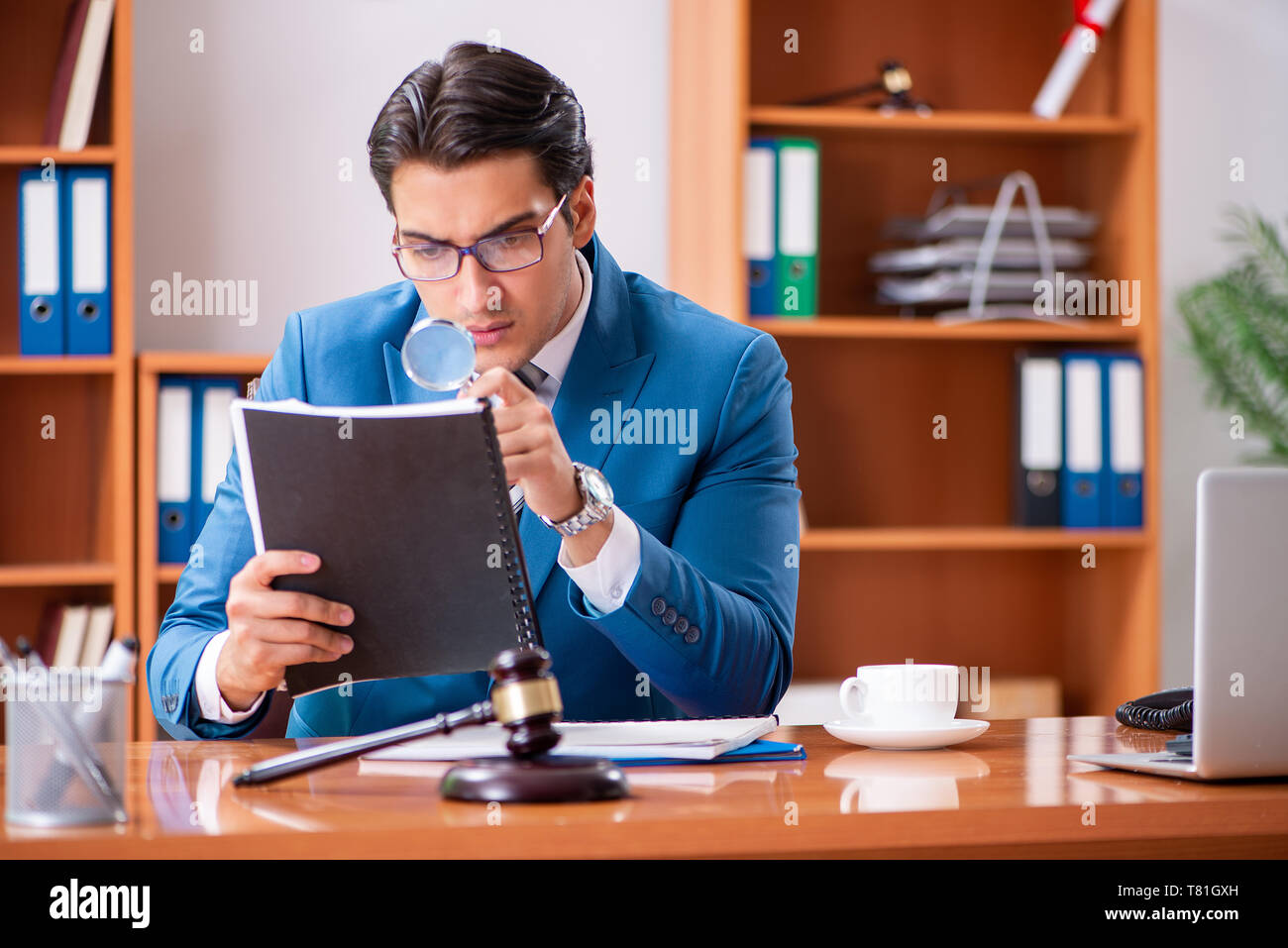 Lawyer working in the office Stock Photo - Alamy
