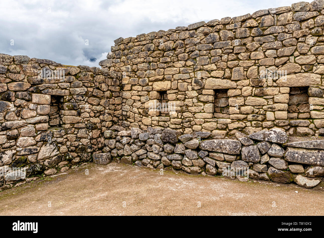 Well preserved Inca buildings and houses structures, in ancient city of ...