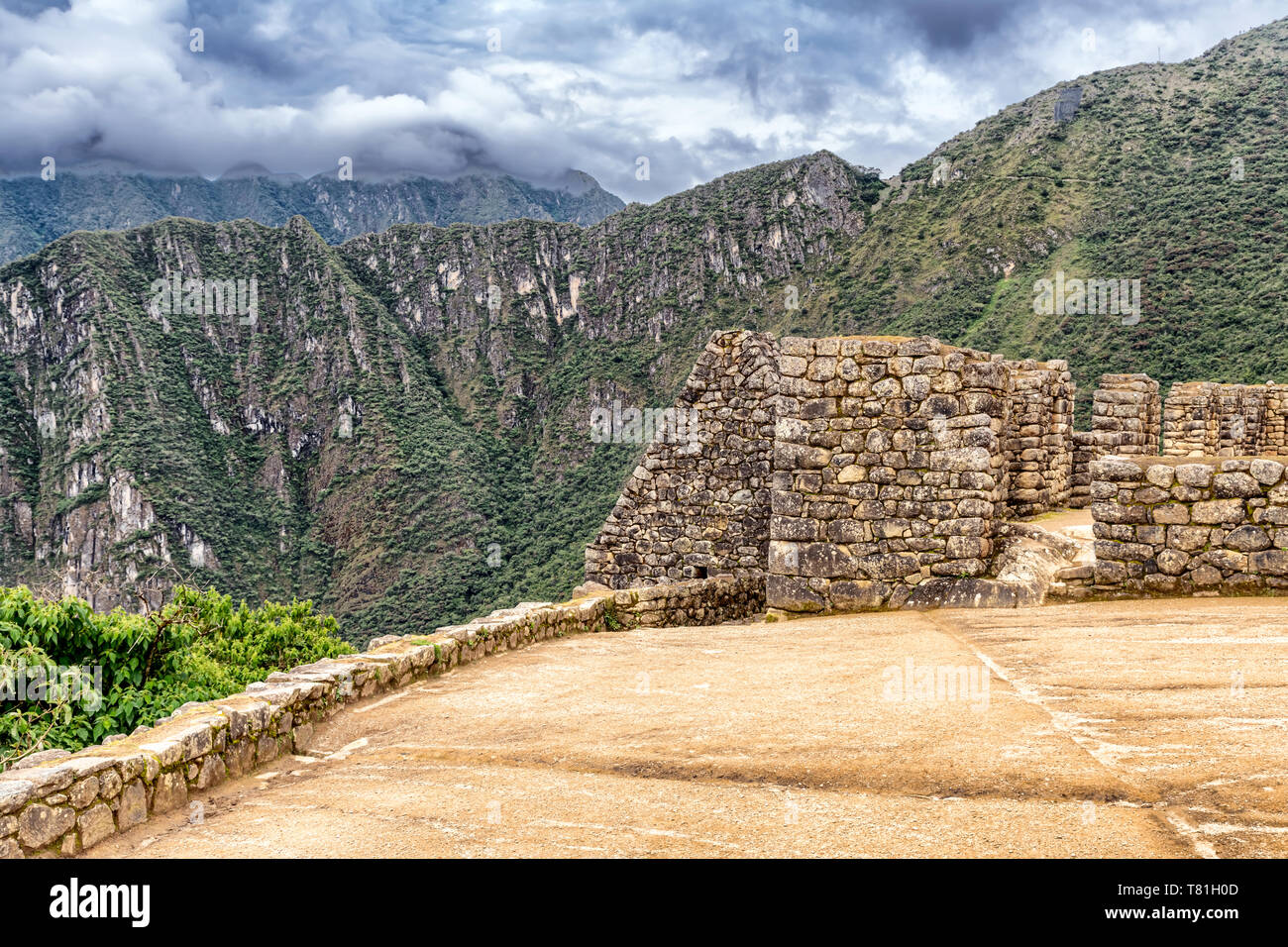 Well preserved Inca buildings and houses structures, in ancient city of ...