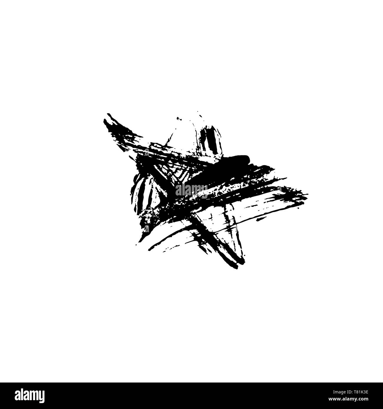 Ink vector brush stroke star. Vector illustration. Grunge texture Stock ...