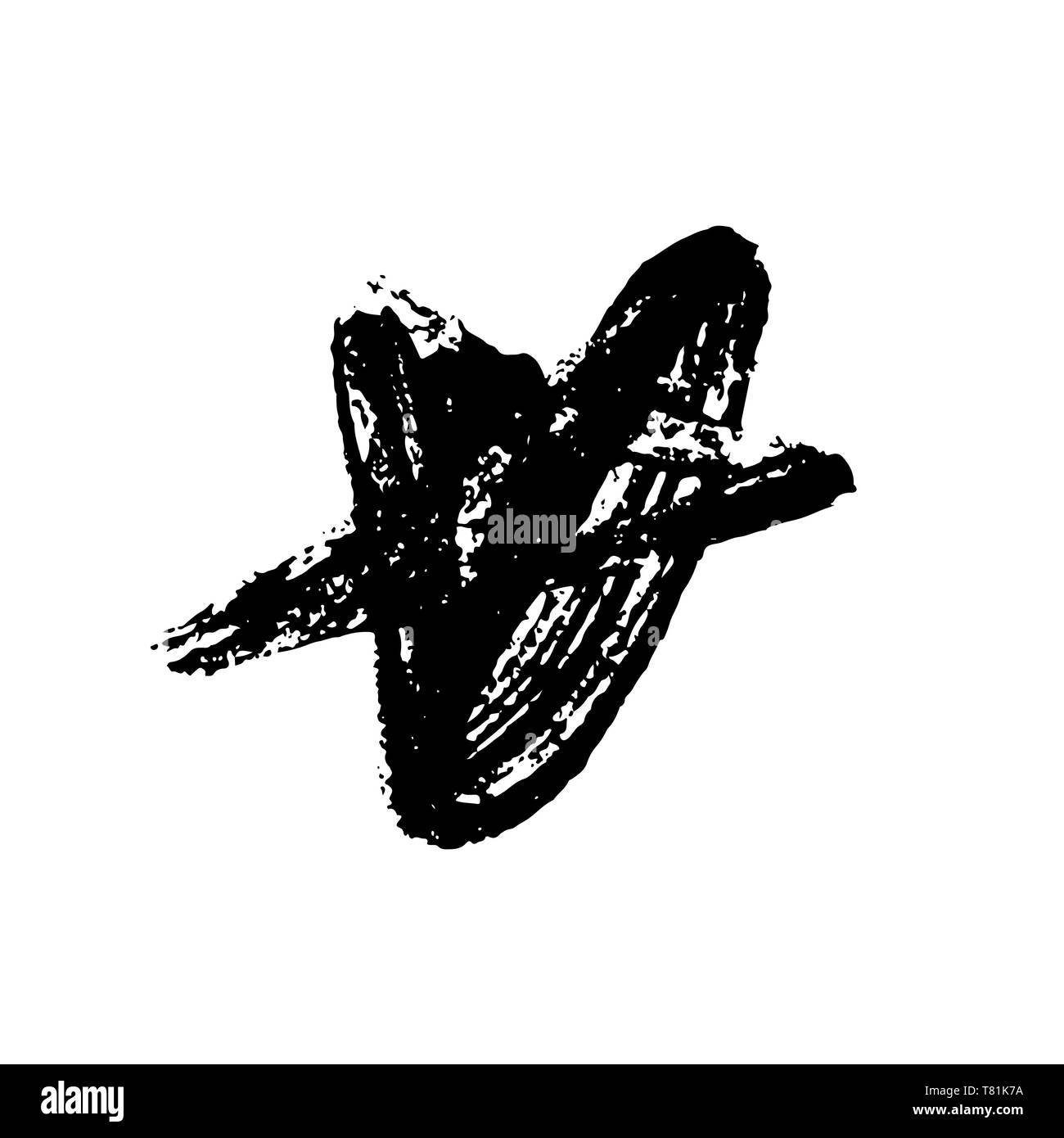 Ink vector brush stroke star. Vector illustration. Grunge texture Stock ...