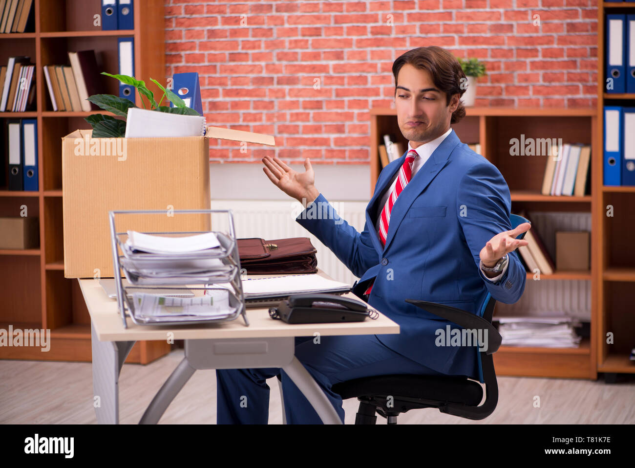 Successful employee getting new job position Stock Photo - Alamy