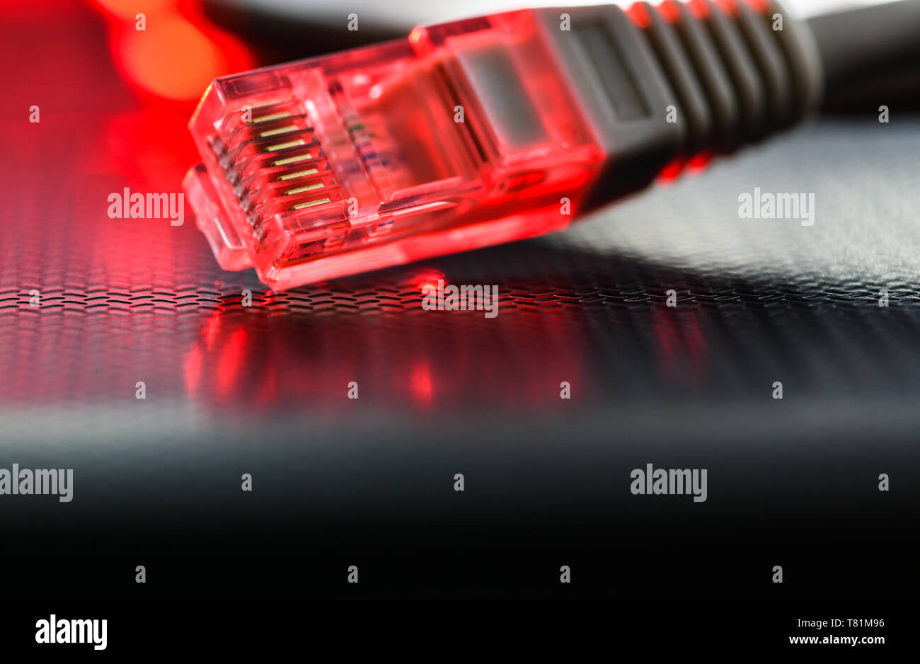 The local wire lies on the ribbed surface highlighted in red Stock ...