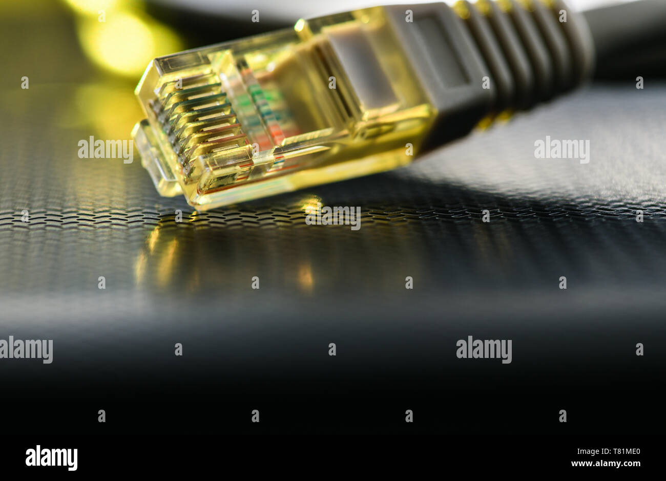 The local wire lies on the ribbed surface highlighted in yellow Stock ...