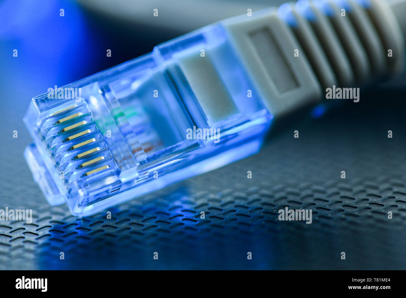 The local wire lies on the ribbed surface is highlighted in blue Stock ...