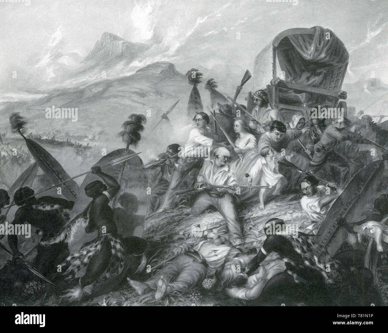 Weenen Massacre, Zulu Slaughter of Voortrekkers, 1838 Stock Photo - Alamy