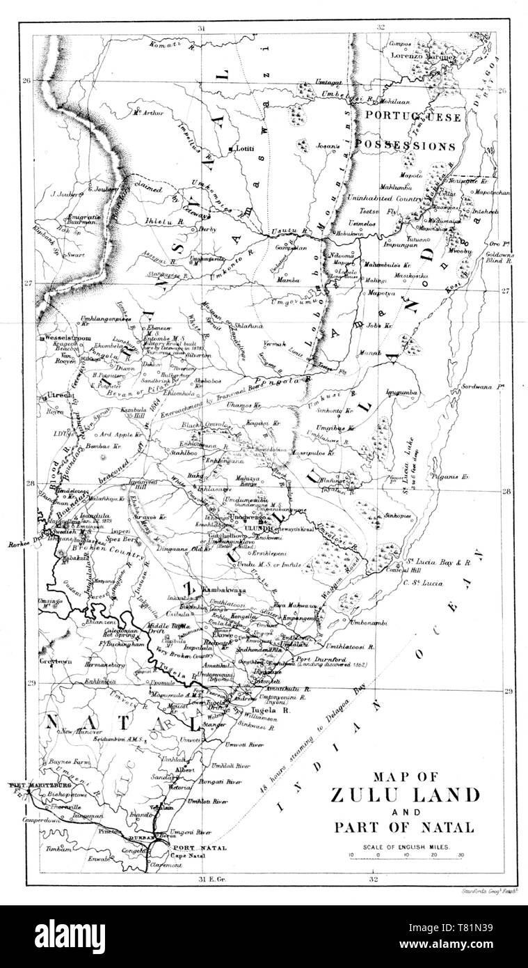 Map of zululand hi-res stock photography and images - Alamy