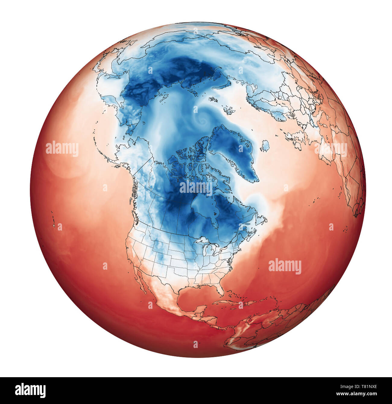 Polar vortex map hi-res stock photography and images - Alamy