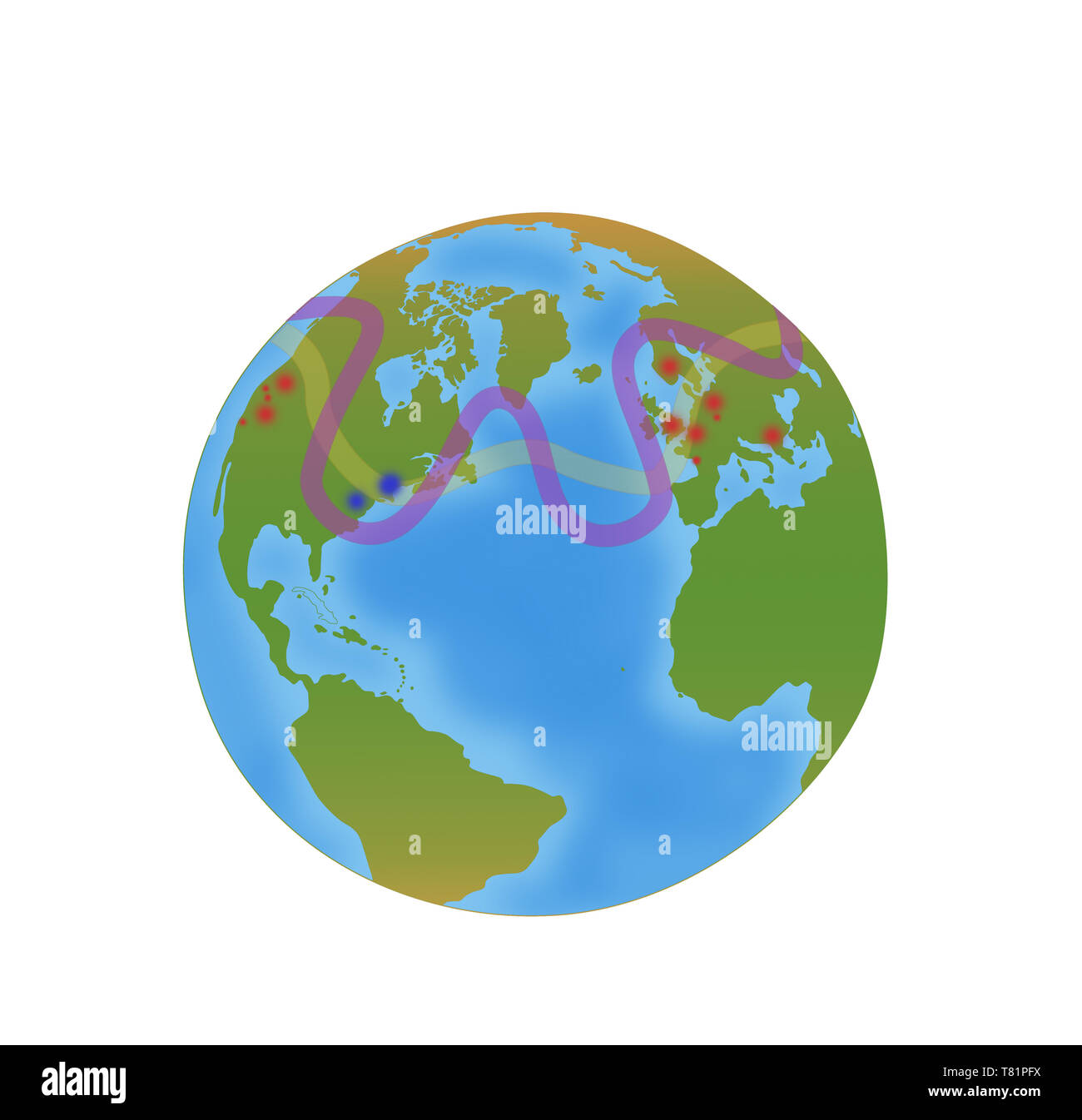 Global Warming Affecting the Jet Stream, Illustration Stock Photo - Alamy