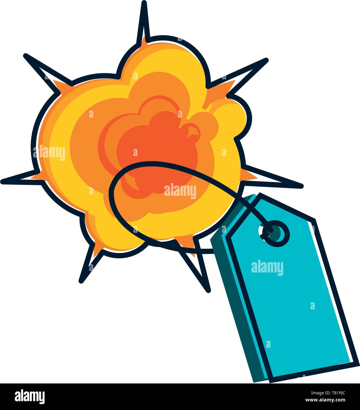 tag commercial with explosion isolated icon vector illustration design ...