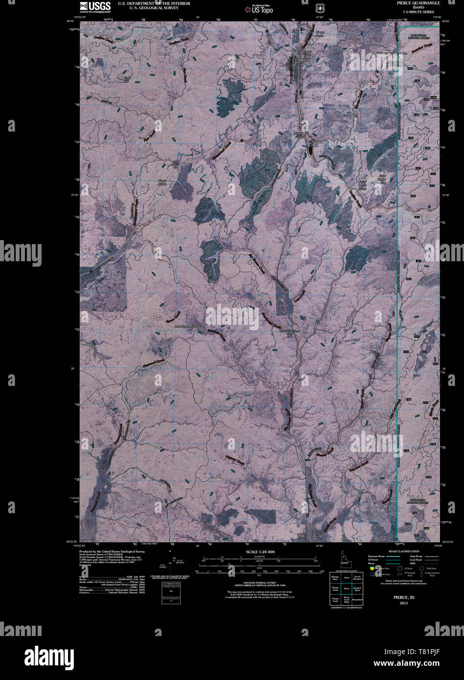 Pierce idaho map hi-res stock photography and images - Alamy