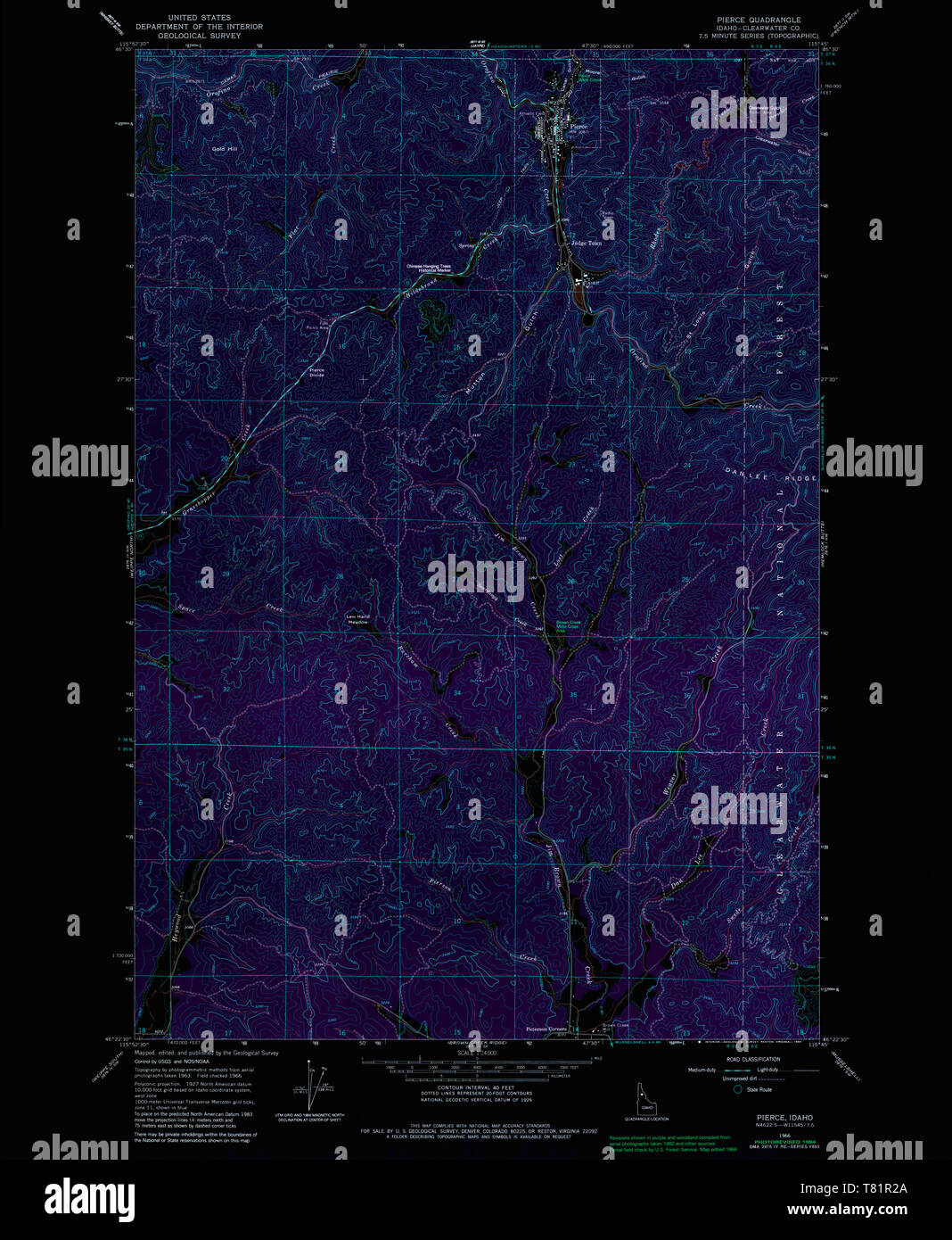 Pierce idaho map hi-res stock photography and images - Alamy