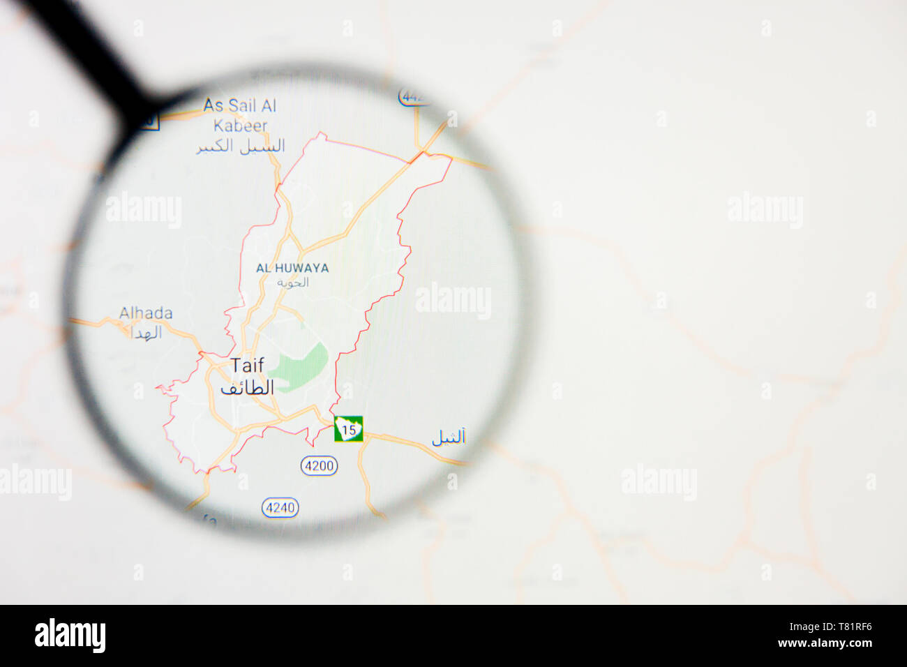 Taif city visualization illustrative concept on screen through ...