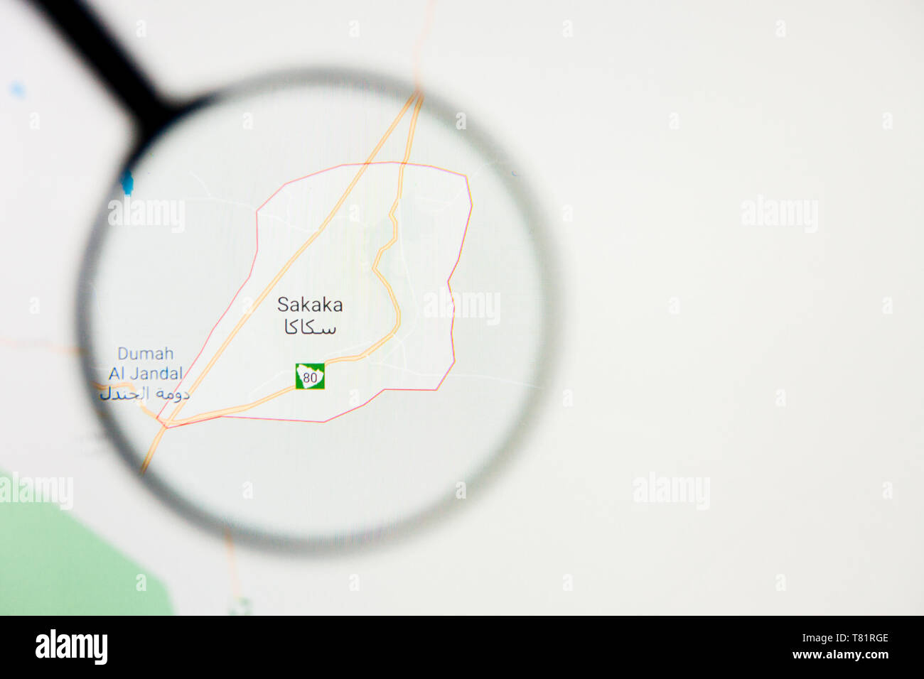 Sakakah city in Saudi Arabia visualization illustrative concept on ...