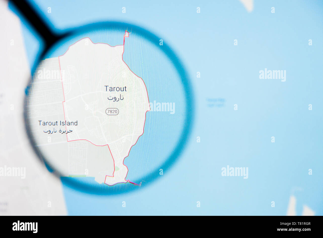 Tarut city in Saudi Arabia visualization illustrative concept on screen ...