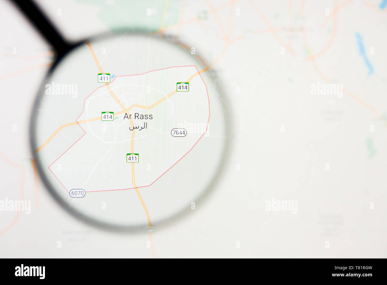 Ar Rass city in Saudi Arabia visualization illustrative concept on ...