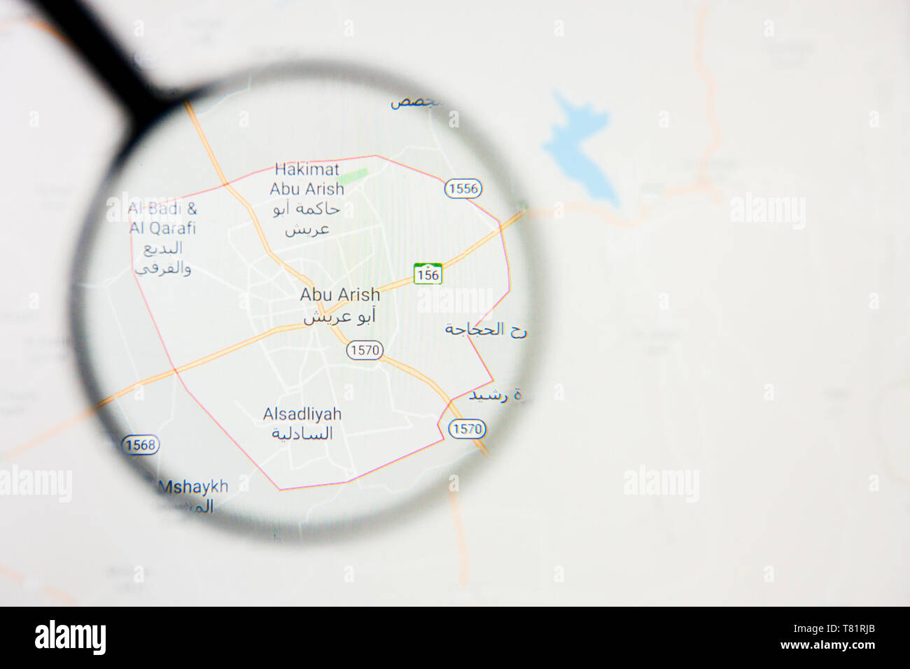 Abu Arish city in Saudi Arabia visualization illustrative concept on ...