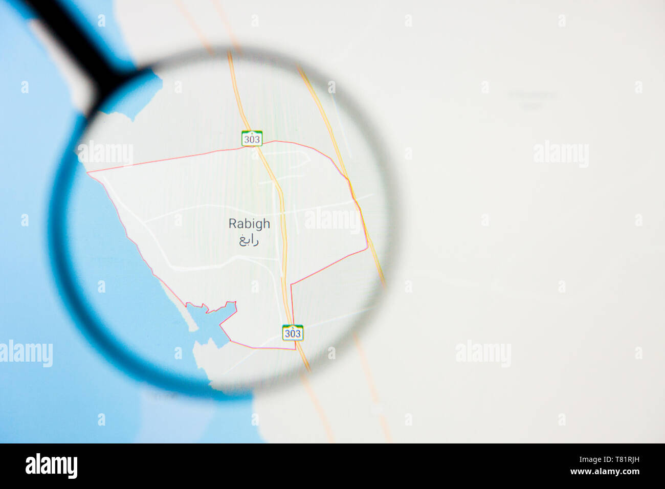 Rabigh city in Saudi Arabia visualization illustrative concept on ...