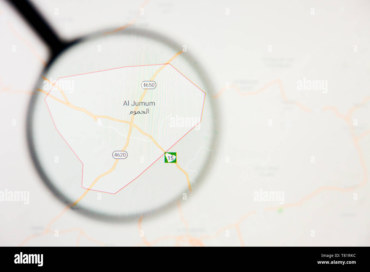 Al Jumum city in Saudi Arabia visualization illustrative concept on ...