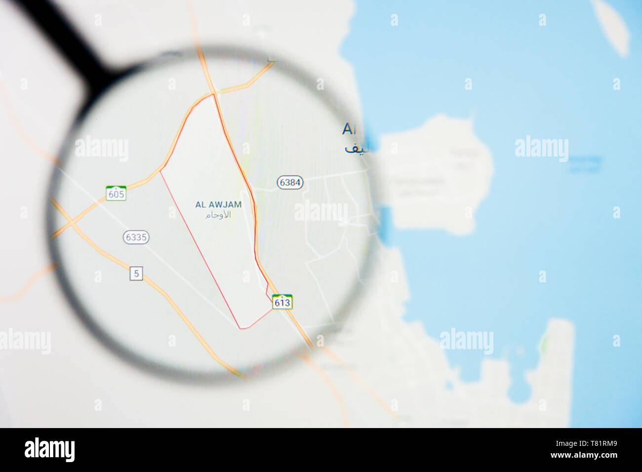 Al Awjam city in Saudi Arabia visualization illustrative concept on ...