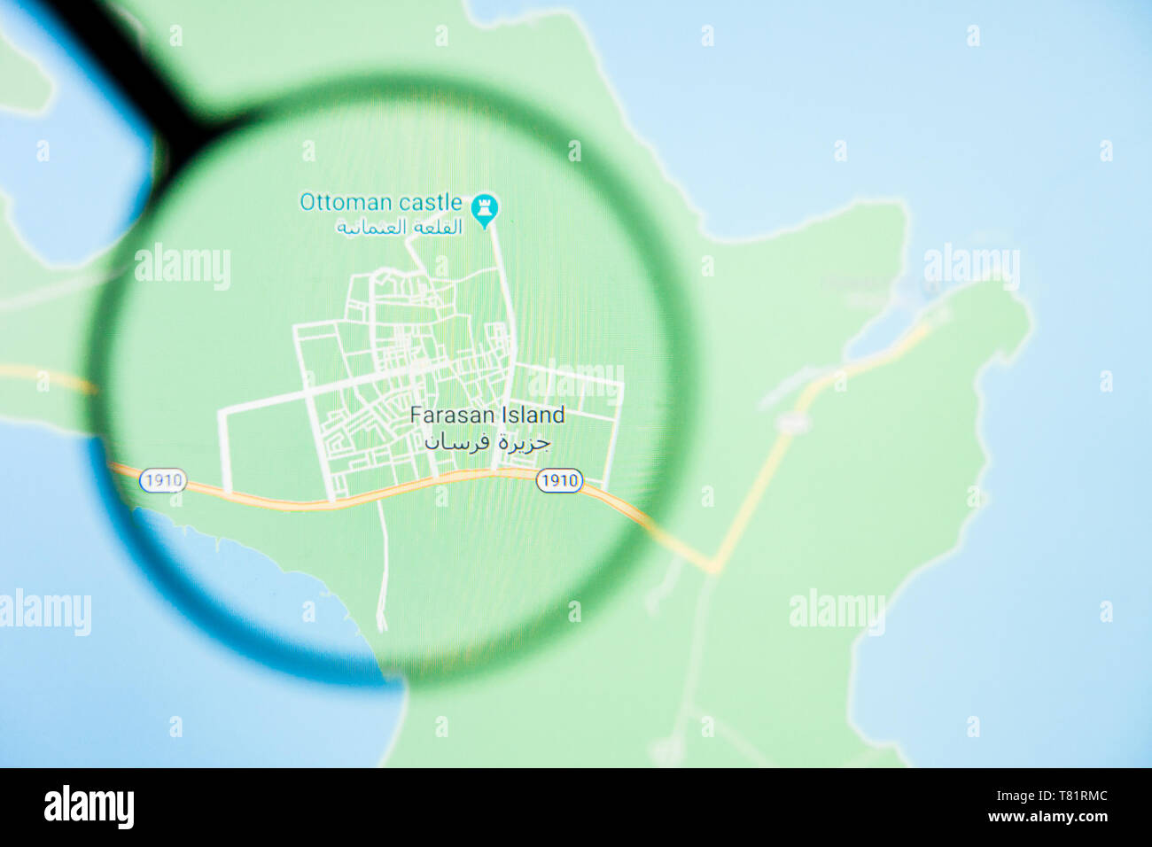 Farasan city in Saudi Arabia visualization illustrative concept on ...