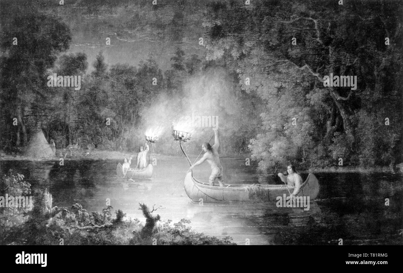 Native american tribe fishing Black and White Stock Photos & Images - Alamy