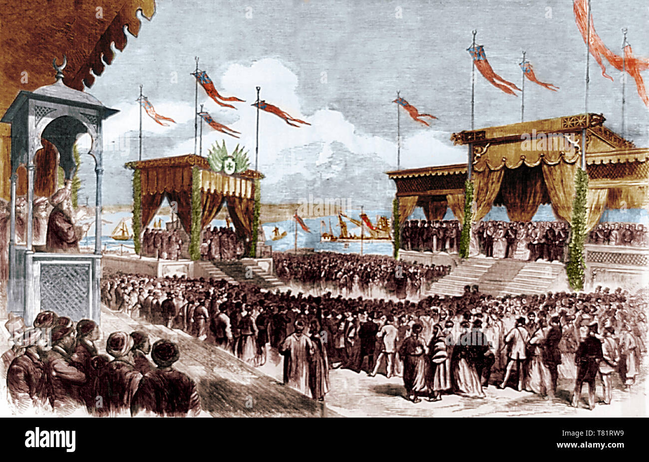 Opening of Suez Canal, 1869 Stock Photo - Alamy Opening of Suez Canal, 1869 Stock Photo - Alamy