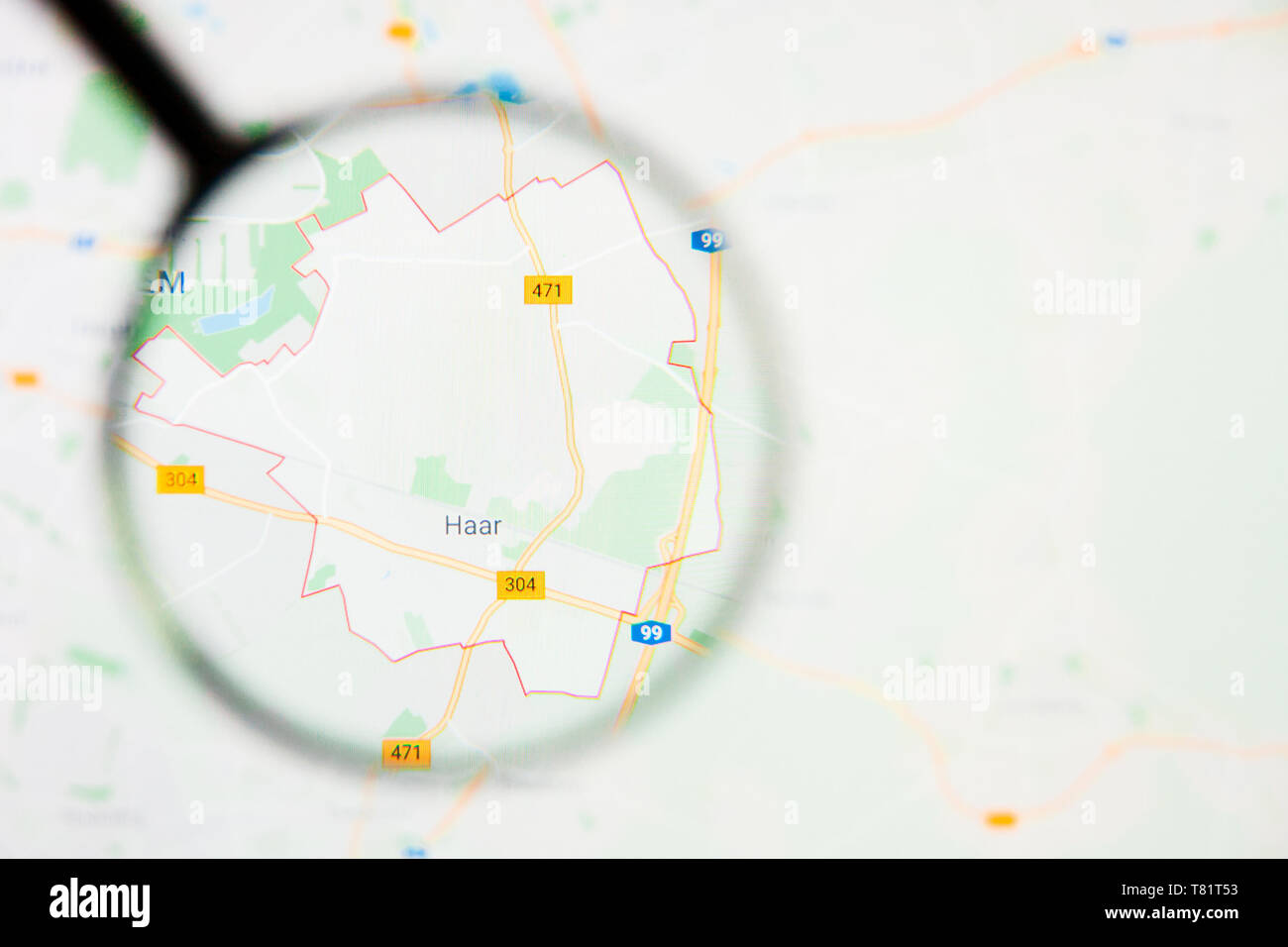 Haar city in Germany, Bavaria visualization illustrative concept on ...