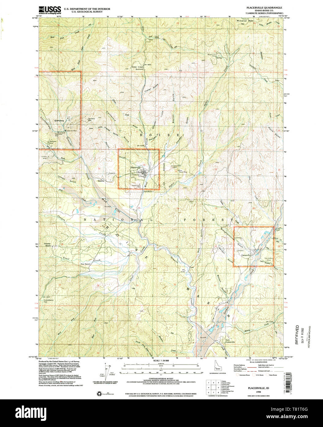 Map of placerville hi-res stock photography and images - Alamy