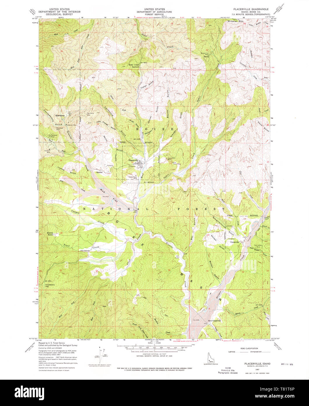 Map of placerville hi-res stock photography and images - Alamy