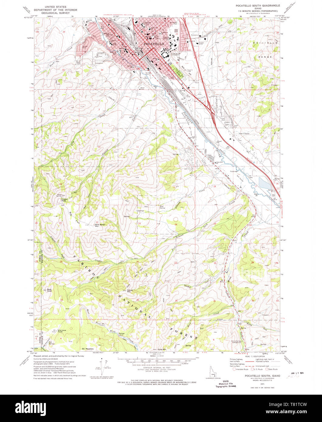 Map of pocatello Cut Out Stock Images & Pictures - Alamy